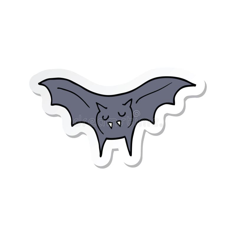 A Creative Sticker of a Cartoon Vampire Bat Stock Vector - Illustration ...
