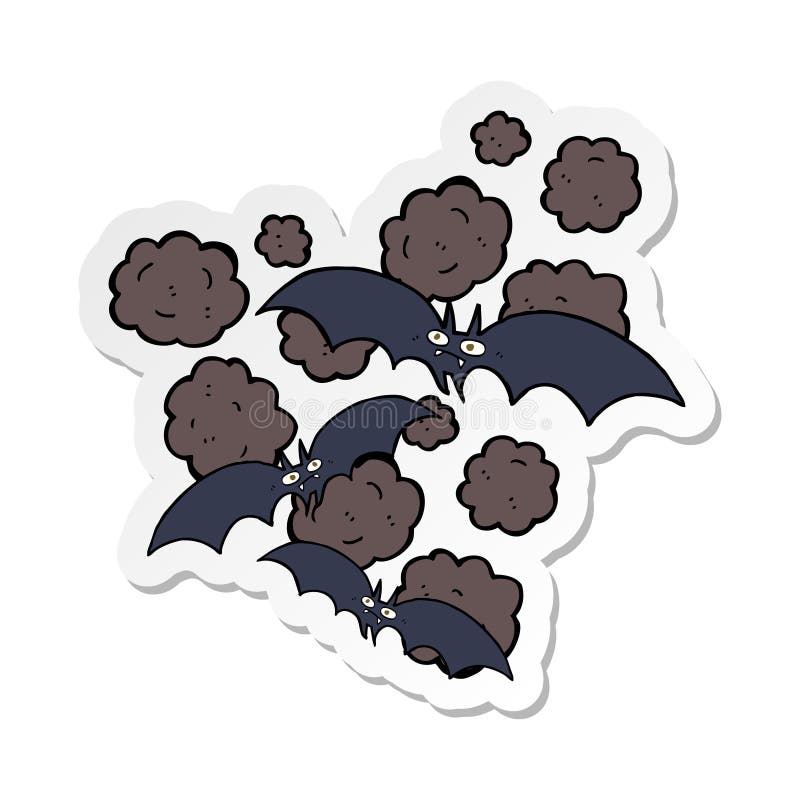 A Creative Sticker of a Cartoon Vampire Bats Stock Vector ...