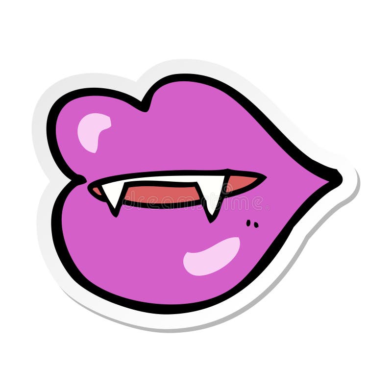 A Creative Sticker of a Cartoon Vampire Fangs Stock Vector ...