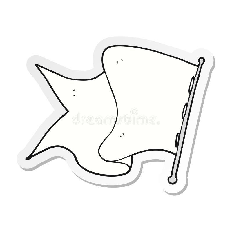 A Creative Sticker of a Cartoon White Flag Stock Vector - Illustration ...