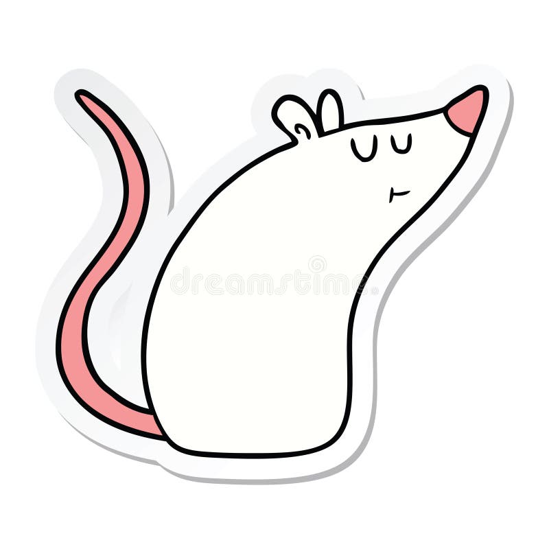 A Creative Sticker of a Cartoon White Mouse Stock Vector - Illustration ...