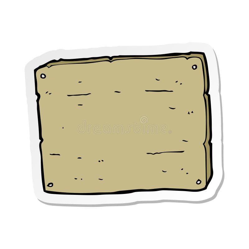 A Creative Sticker of a Cartoon Wooden Board Stock Vector ...
