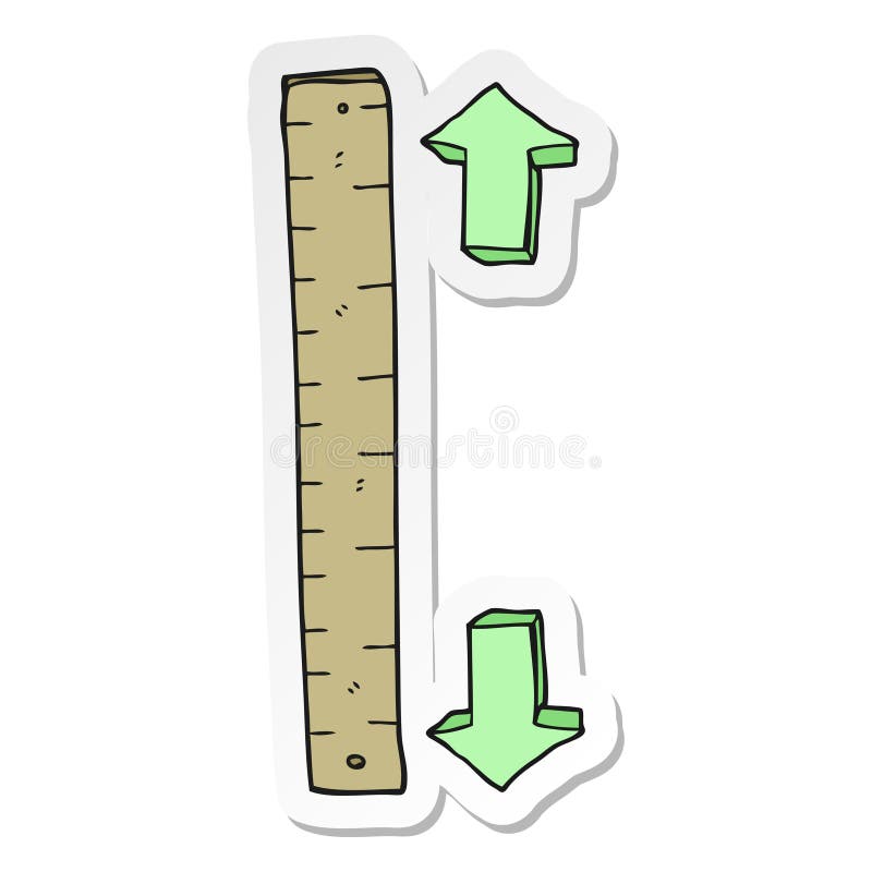 A Creative Sticker of a Cartoon Wooden Ruler Stock Vector ...