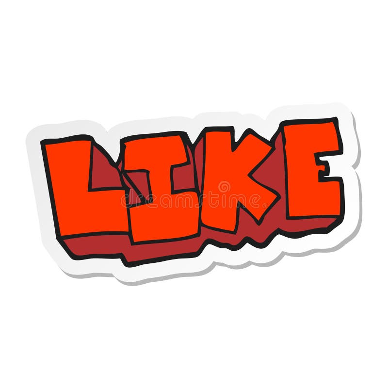 A Creative Sticker of a Cartoon Word Like Stock Vector - Illustration ...