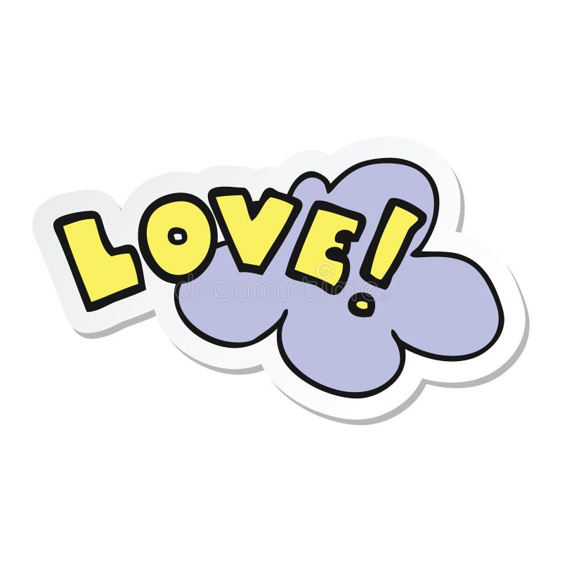 Word Text Sign Symbol Cute Cartoon Sticker Label Stick Stock ...