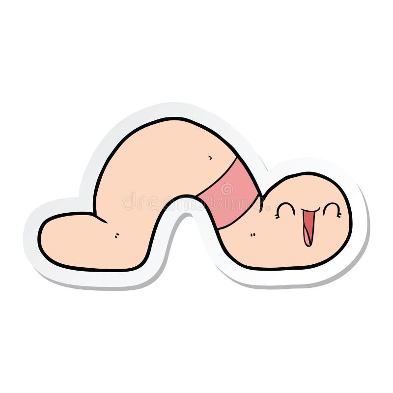 A Creative Sticker of a Cartoon Worm Stock Vector - Illustration of ...