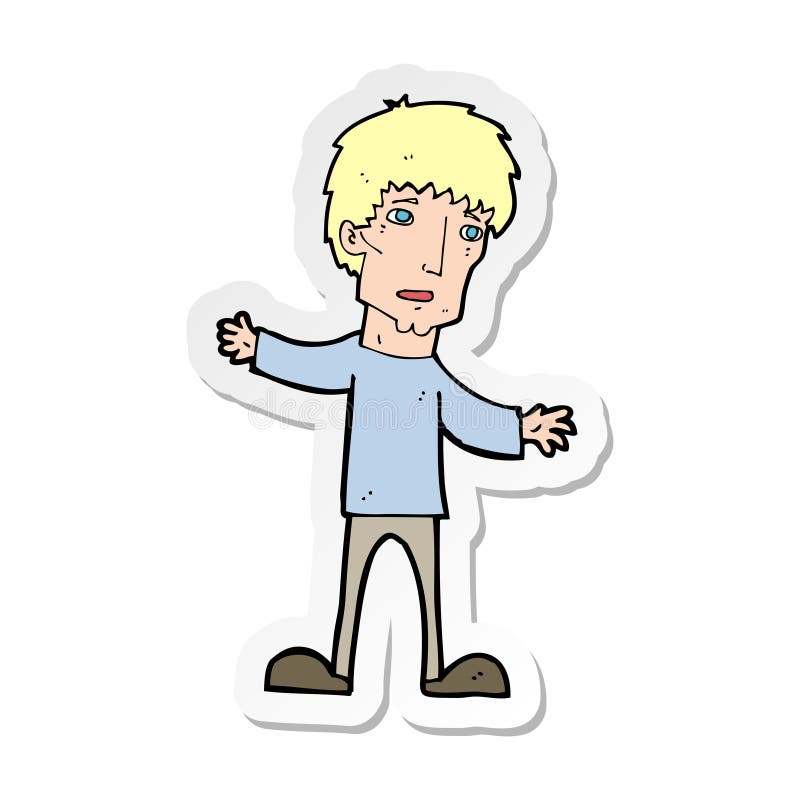 A Creative Sticker of a Cartoon Worried Man Stock Vector - Illustration ...