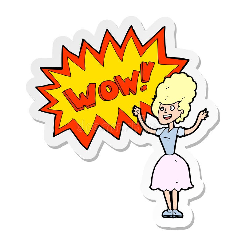 A Creative Sticker of a Cartoon Wow Stock Vector - Illustration of ...