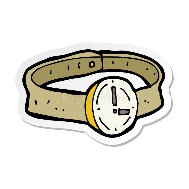 A Creative Sticker of a Cartoon Wrist Watch Stock Vector - Illustration ...
