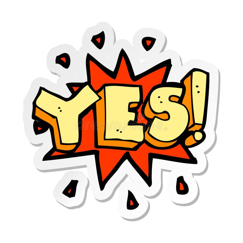 A Creative Sticker of a Cartoon Yes Symbol Stock Vector - Illustration ...