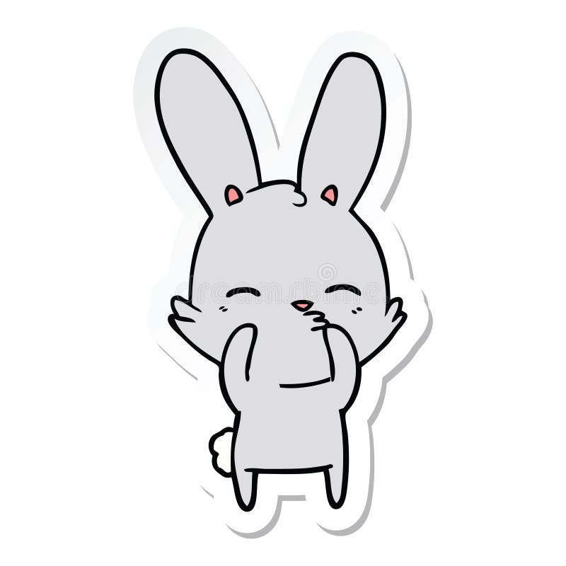 A Creative Sticker of a Curious Bunny Cartoon Stock Vector ...