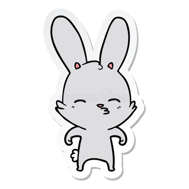 A Creative Sticker of a Curious Bunny Cartoon Stock Vector ...