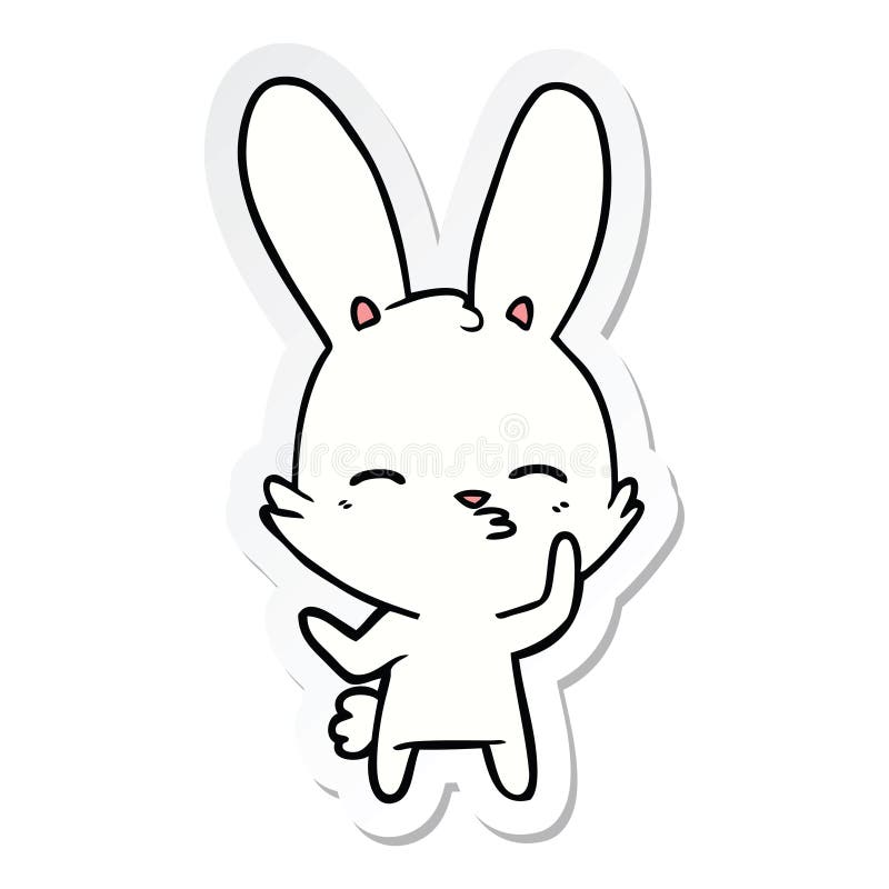 A Creative Sticker of a Curious Bunny Cartoon Stock Vector ...