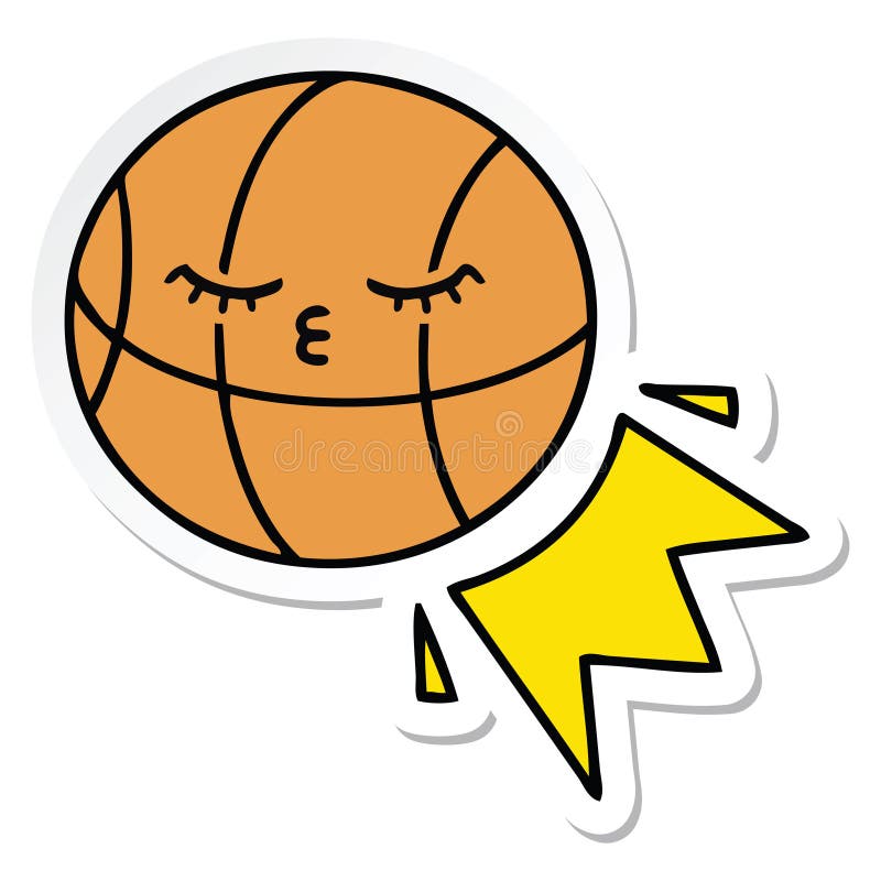 A Creative Sticker of a Cute Cartoon Basketball Stock Vector ...