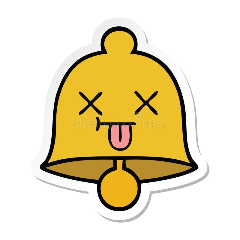 A Creative Sticker of a Cute Cartoon Bell Stock Vector - Illustration ...