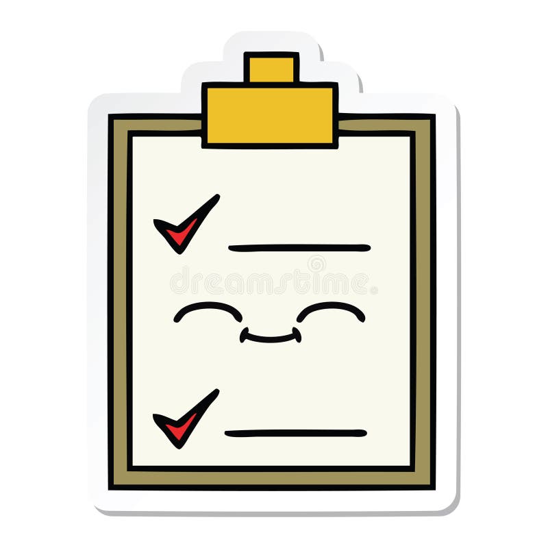 A Creative Sticker of a Cute Cartoon Check List Stock Vector ...