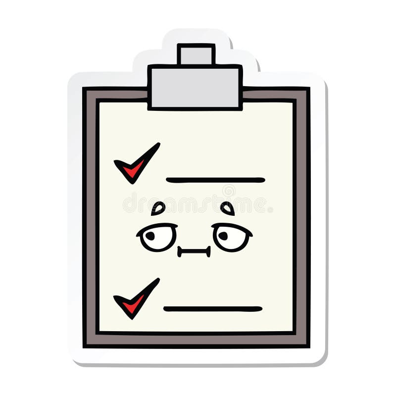 A Creative Sticker of a Cute Cartoon Check List Stock Vector ...
