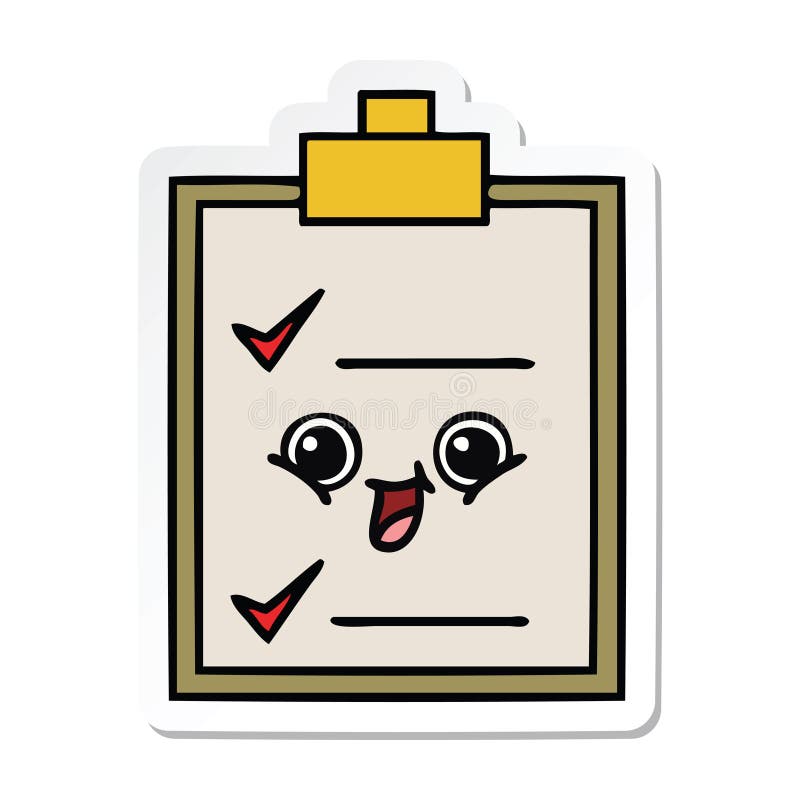 A Creative Sticker of a Cute Cartoon Check List Stock Vector ...