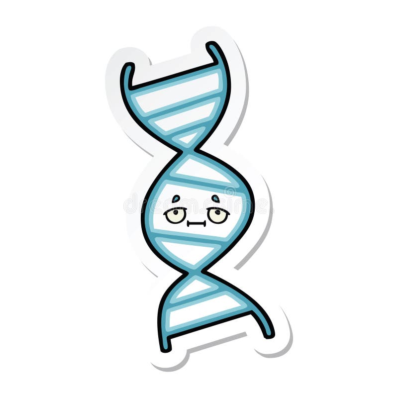 A Creative Sticker of a Cute Cartoon DNA Strand Stock Vector ...