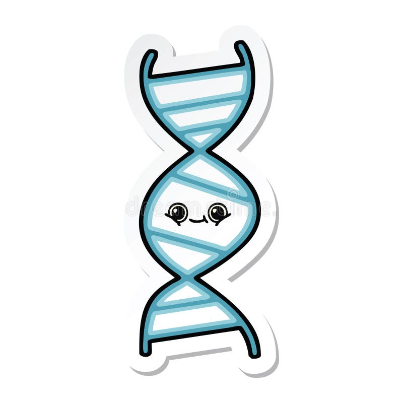 A Creative Sticker of a Cute Cartoon DNA Strand Stock Vector ...