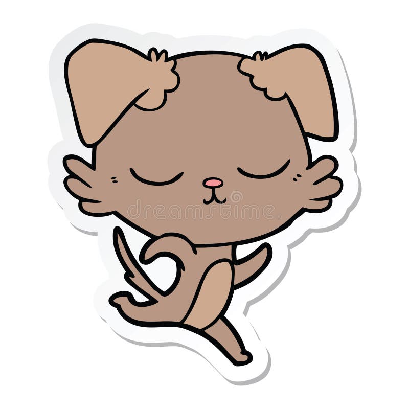 A Creative Sticker of a Cute Cartoon Dog Running Stock Vector ...