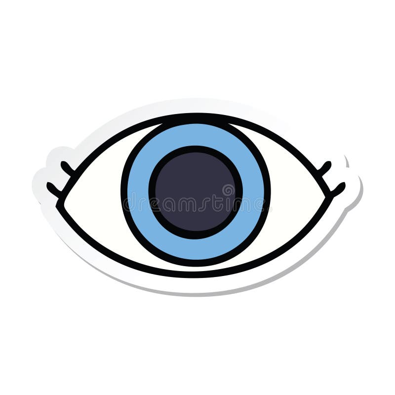 A Creative Sticker of a Cute Cartoon Eye Stock Vector - Illustration of ...