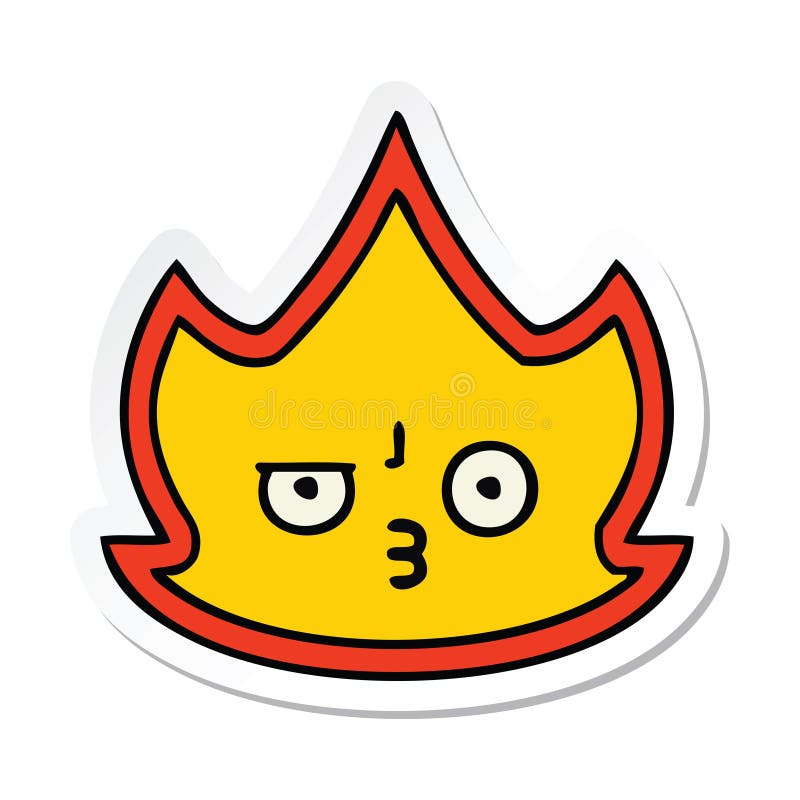 A Creative Sticker of a Cute Cartoon Fire Flame Stock Vector ...