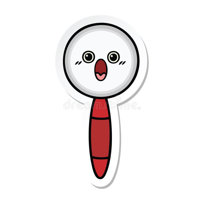A Creative Sticker of a Cute Cartoon Magnifying Glass Stock Vector ...