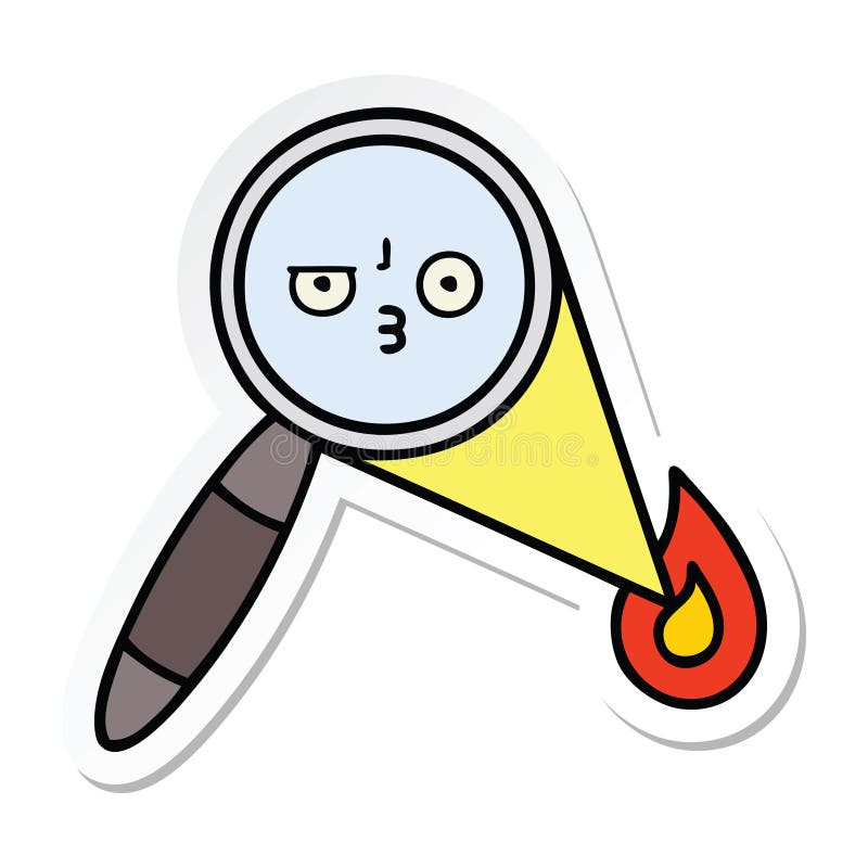 A Creative Sticker of a Cute Cartoon Magnifying Glass Stock Vector ...