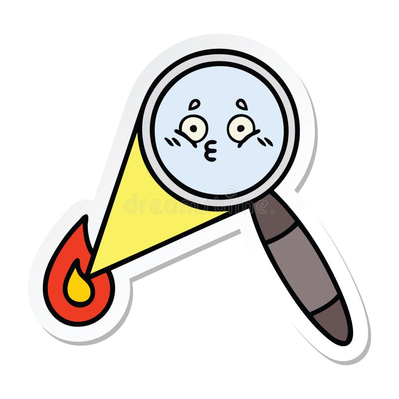 A Creative Sticker of a Cute Cartoon Magnifying Glass Stock Vector ...