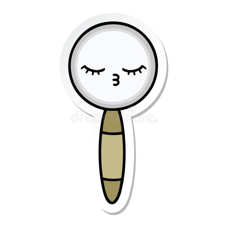 A Creative Sticker of a Cute Cartoon Magnifying Glass Stock Vector ...
