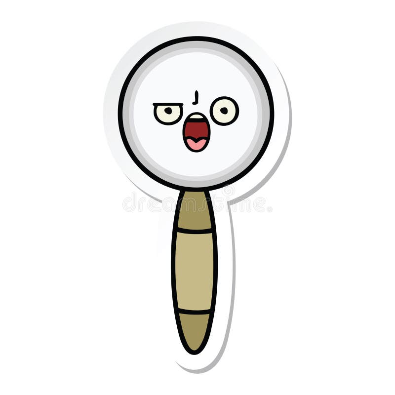 A Creative Sticker of a Cute Cartoon Magnifying Glass Stock Vector ...