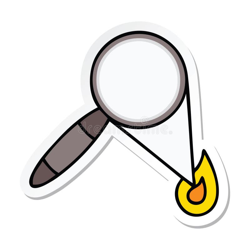 A Creative Sticker of a Cute Cartoon Magnifying Glass Stock Vector ...