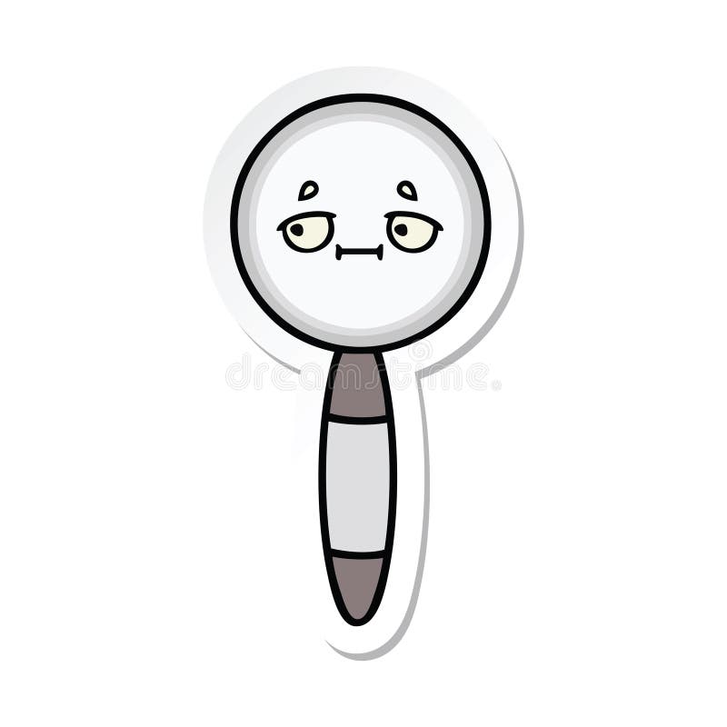 A Creative Sticker of a Cute Cartoon Magnifying Glass Stock Vector ...
