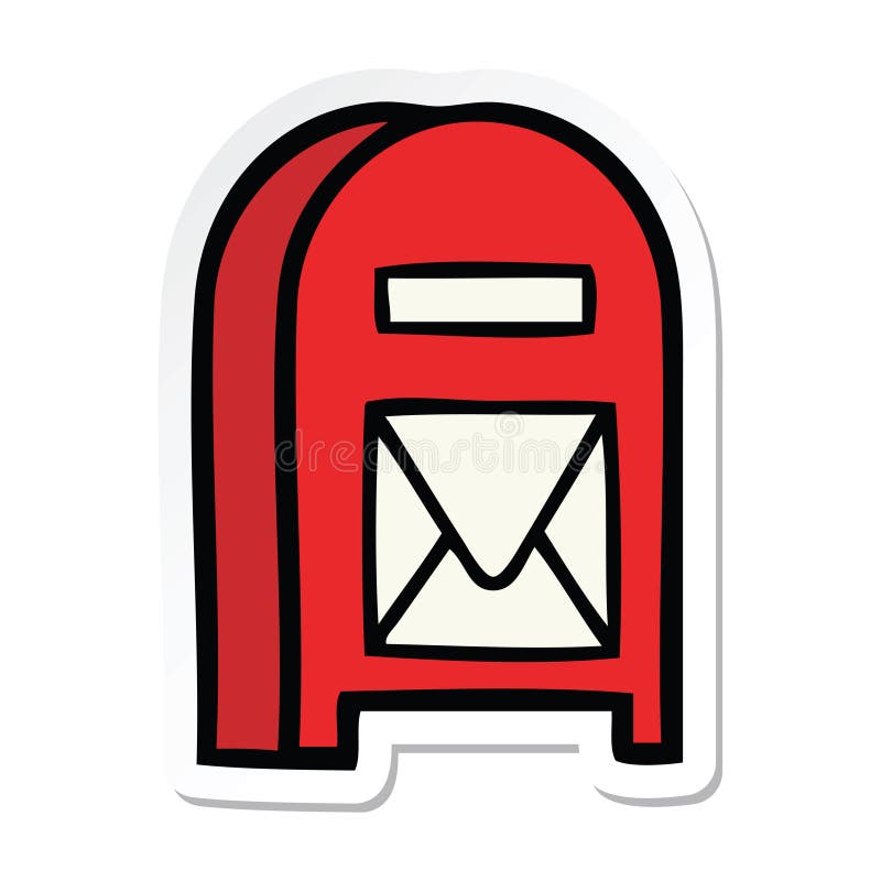 A Creative Sticker of a Cute Cartoon Mail Box Stock Vector ...
