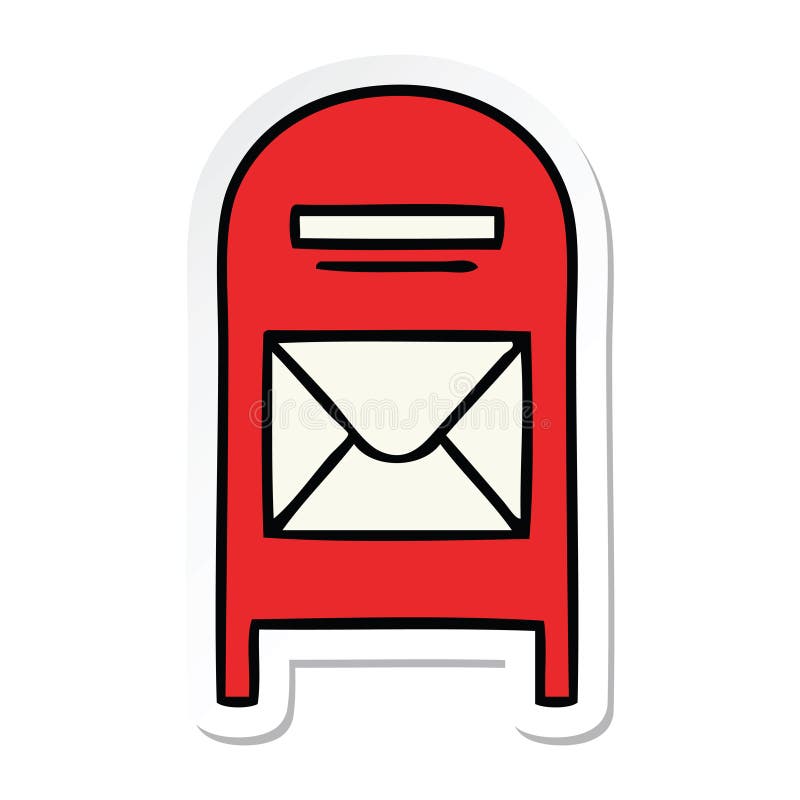 Mail Box Post Cute Illustration Retro Freehand Free Hand Drawing ...