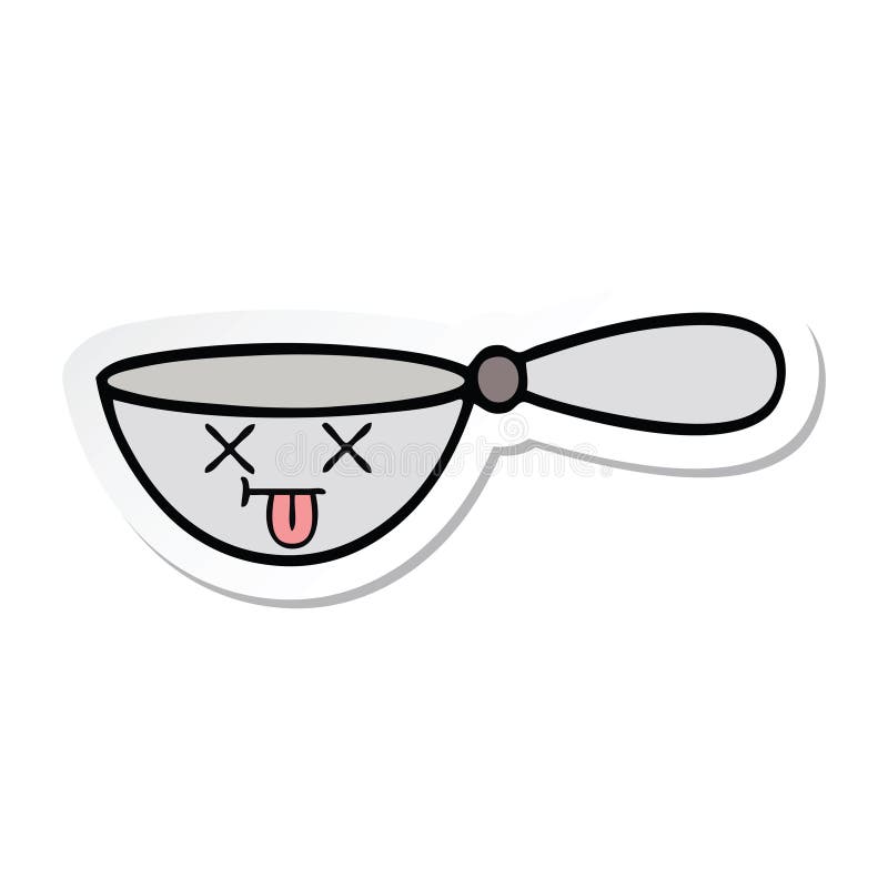 A Creative Sticker of a Cute Cartoon Measuring Spoon Stock Vector ...