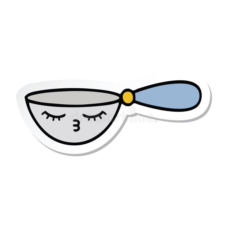 A Creative Sticker of a Cute Cartoon Measuring Spoon Stock Vector ...