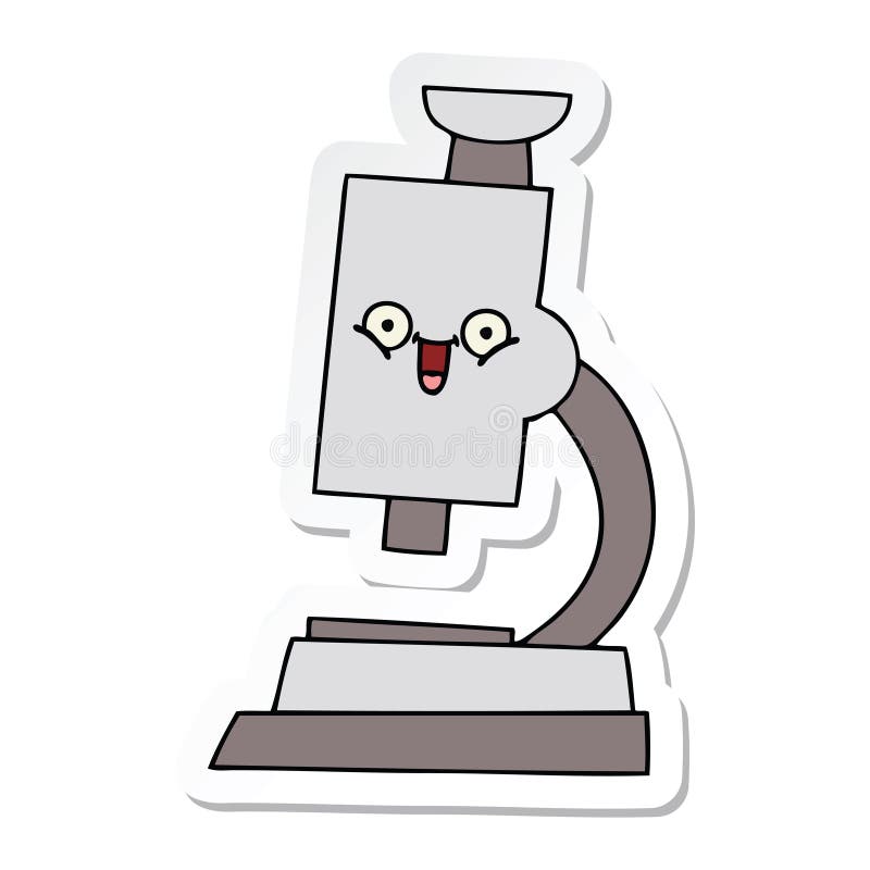 A Creative Sticker of a Cute Cartoon Microscope Stock Vector ...