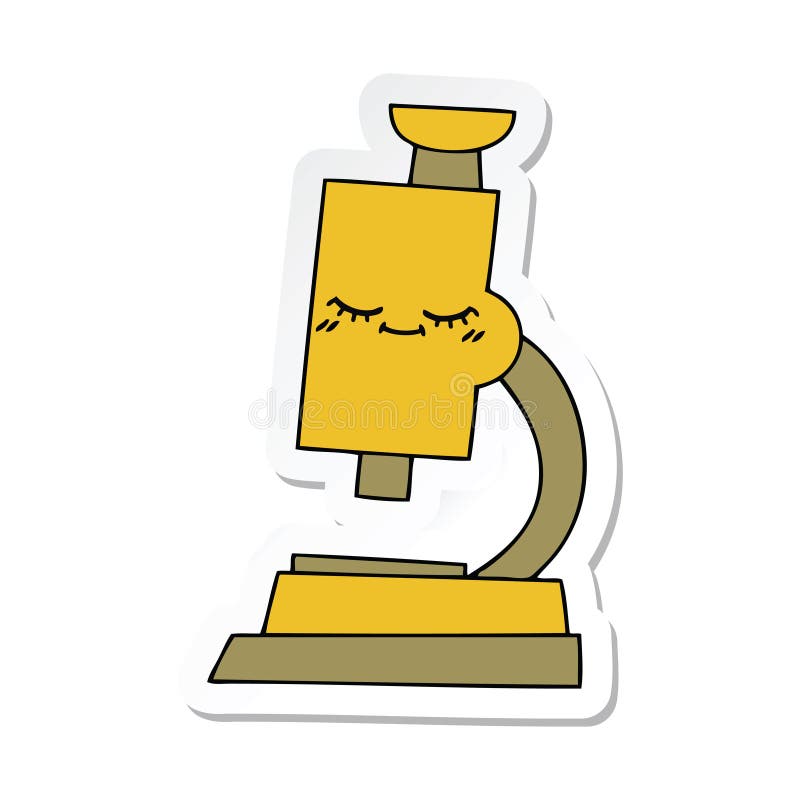 A Creative Sticker of a Cute Cartoon Microscope Stock Vector ...