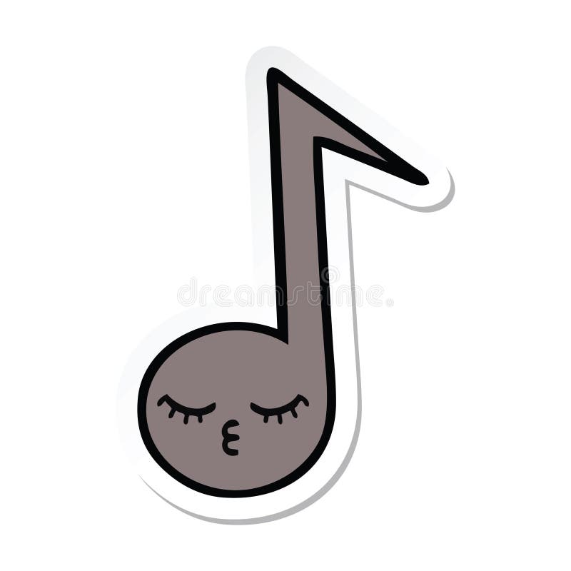 A Creative Sticker of a Cute Cartoon Musical Note Stock Vector ...