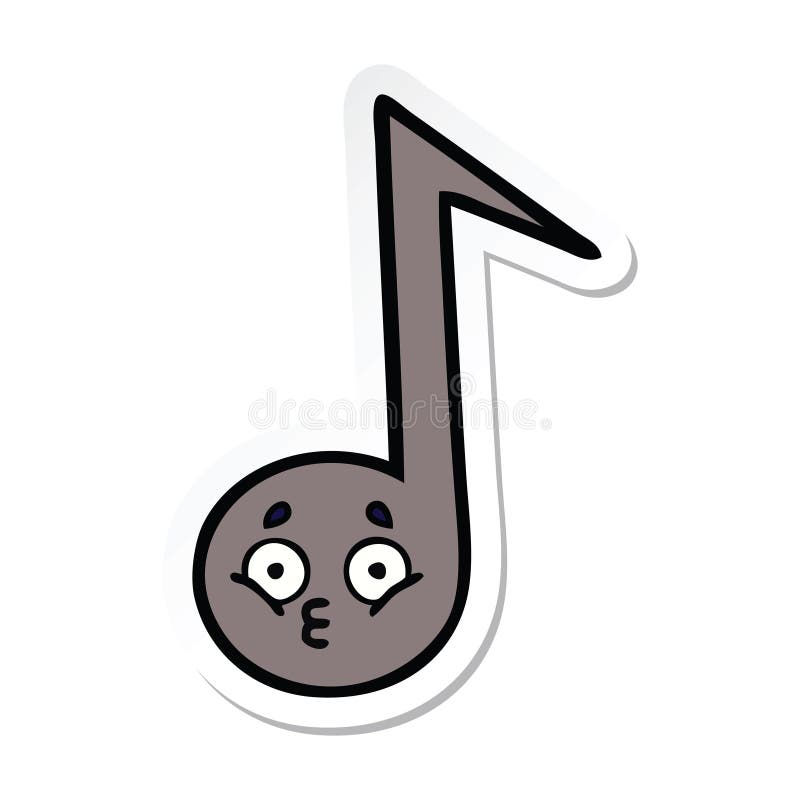 A Creative Sticker of a Cute Cartoon Musical Note Stock Vector ...