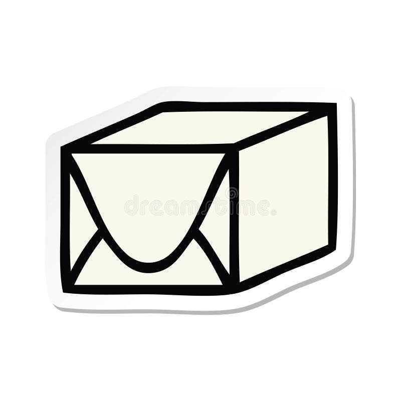 A Creative Sticker of a Cute Cartoon Paper Parcel Stock Vector ...