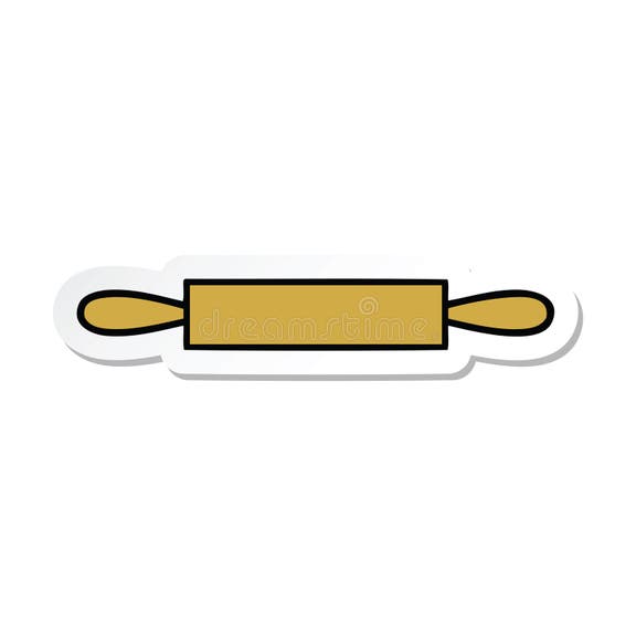 A Creative Sticker of a Cute Cartoon Rolling Pin Stock Vector ...