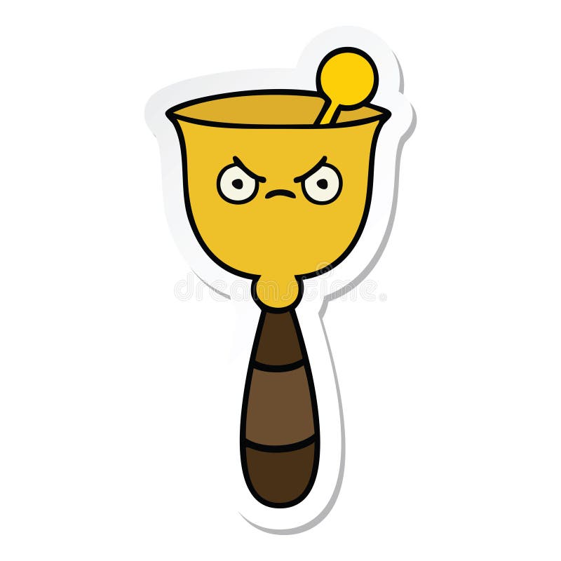 A Creative Sticker of a Cute Cartoon School Bell Stock Vector ...
