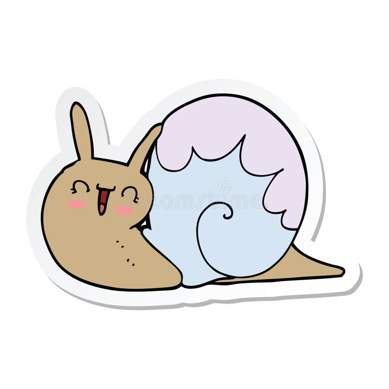 A Creative Sticker of a Cute Cartoon Snail Stock Vector - Illustration ...