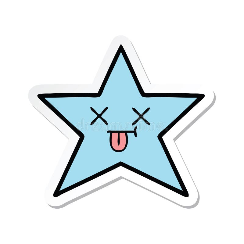 A Creative Sticker of a Cute Cartoon Star Fish Stock Vector ...