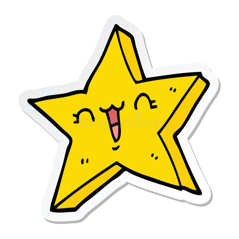 A Creative Sticker of a Cute Cartoon Star Stock Vector - Illustration ...