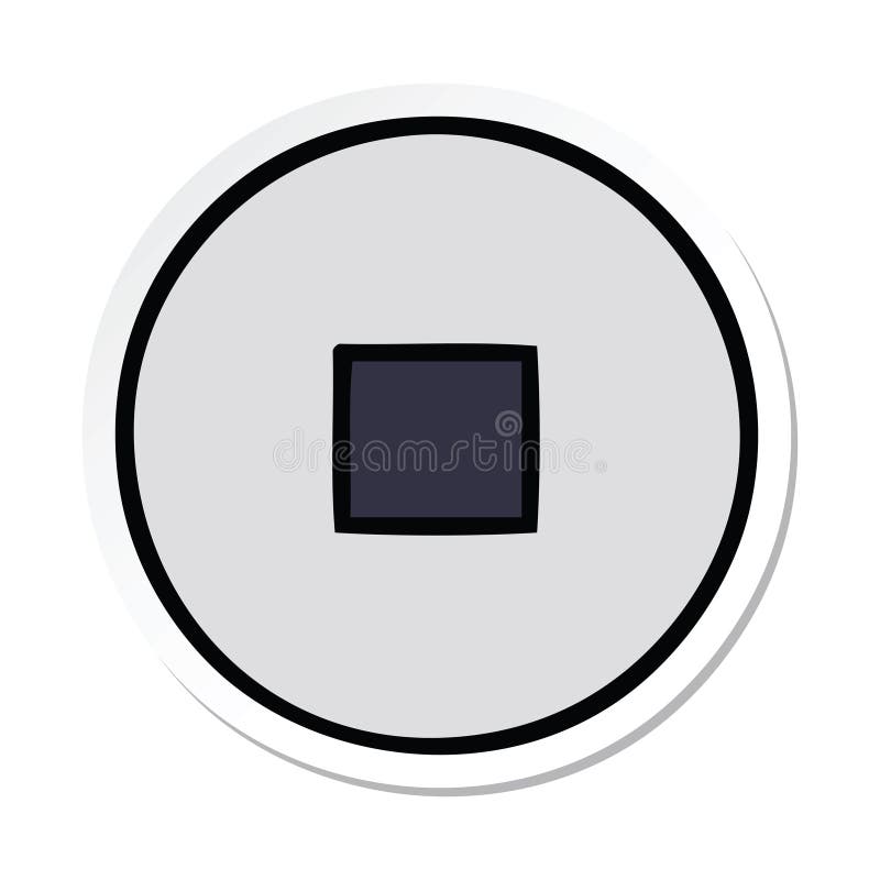 A Creative Sticker of a Cute Cartoon Stop Button Stock Vector ...