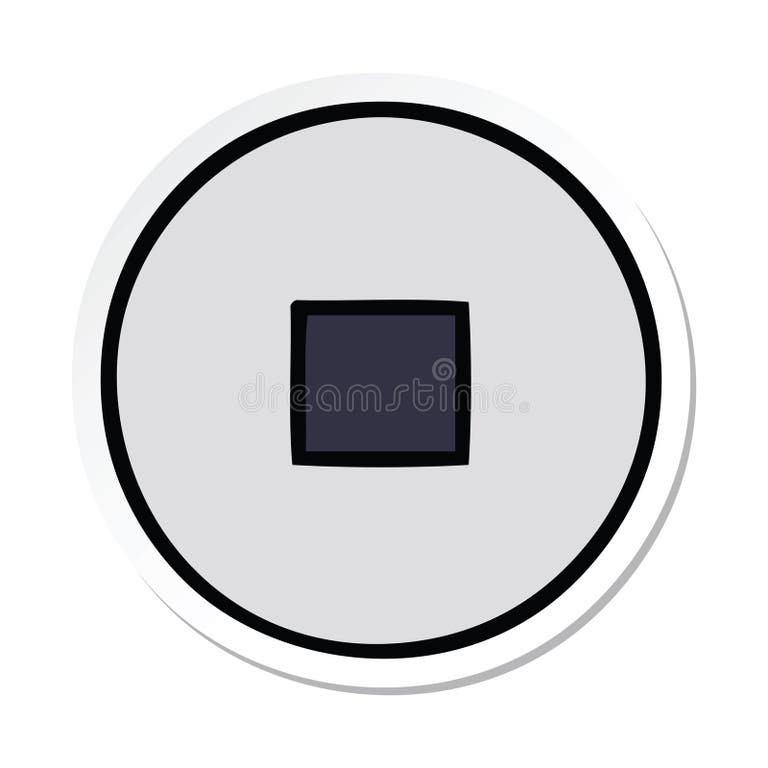 A Creative Sticker of a Cute Cartoon Stop Button Stock Vector ...